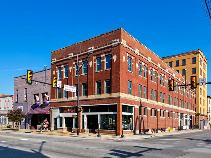 Downtown Punxsutawney's historic brick buildings stand as testaments to simpler times, when retirement meant porch-sitting and knowing your neighbors' business before they did.