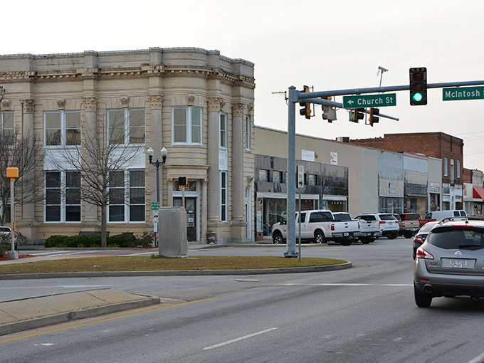 Downtown Vidalia's brick storefronts and railway crossing create that perfect small-town tableau where your wallet breathes easier and locals still wave from their trucks.
