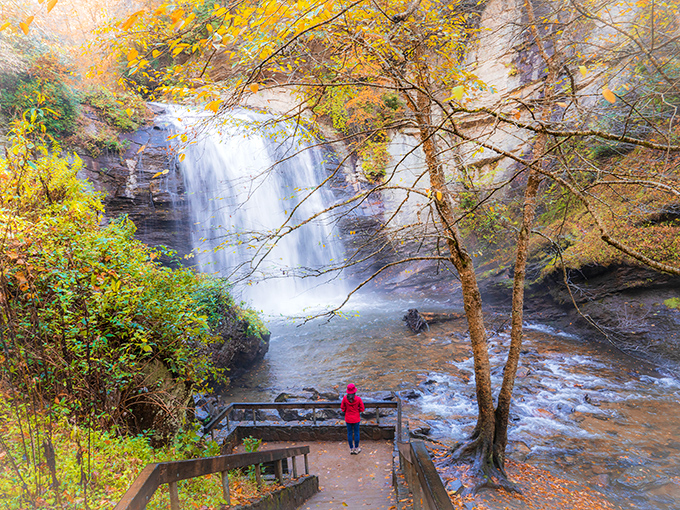 Nature's perfect curtain call &ndash; 60 feet of water dramatically plunging over ancient rock faces while somehow maintaining an air of elegant restraint. 