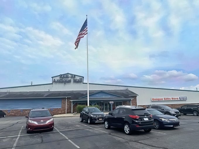 The unassuming exterior hides a universe of treasures within, like finding a portal to the past just off Interstate 65.