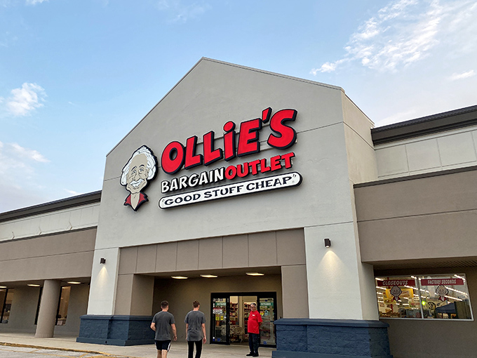 The iconic red signage of Ollie's promises what we all secretly crave: good stuff cheap. Retail therapy without the financial hangover!