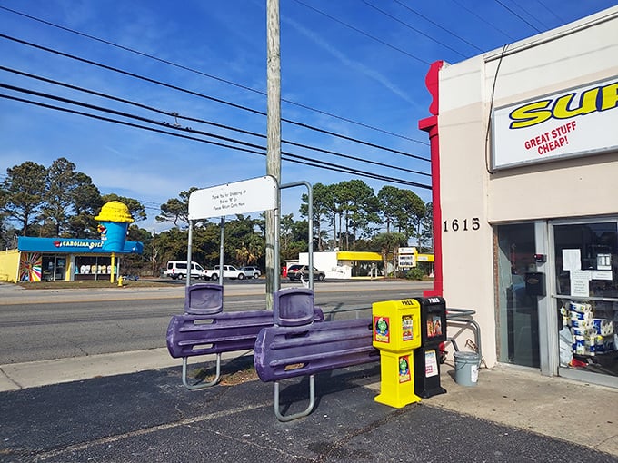 The unassuming storefront of Super Deals beckons with promises of treasure within. Like a speakeasy for bargain hunters, the real magic happens behind those doors.