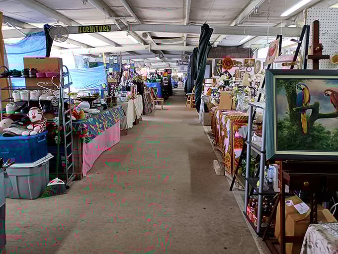 Wide aisles and endless possibilities stretch before you like a treasure hunter's yellow brick road.