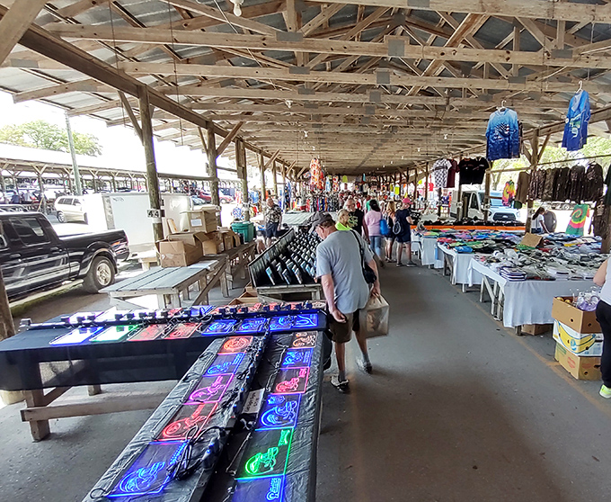 Endless rows of treasures stretch beneath weathered pavilions where every table holds tomorrow's favorite story.