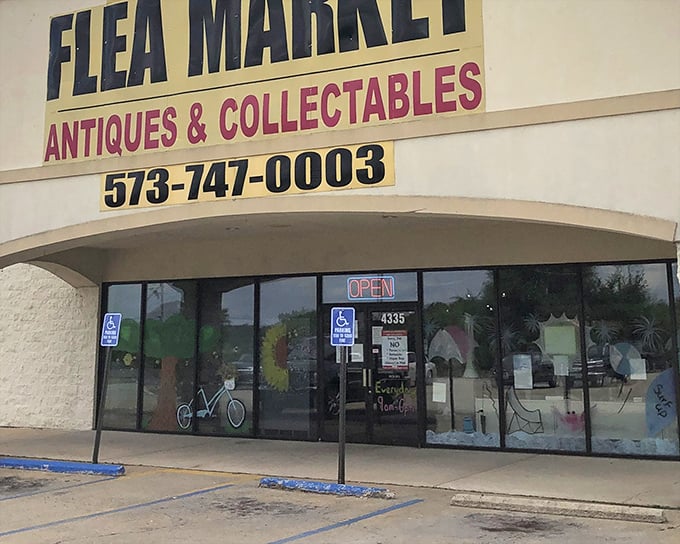 The unassuming storefront promises treasures within. Like a Vegas casino, what happens at Old Time Flea Market rarely stays there&mdash;you'll want to show off your finds!