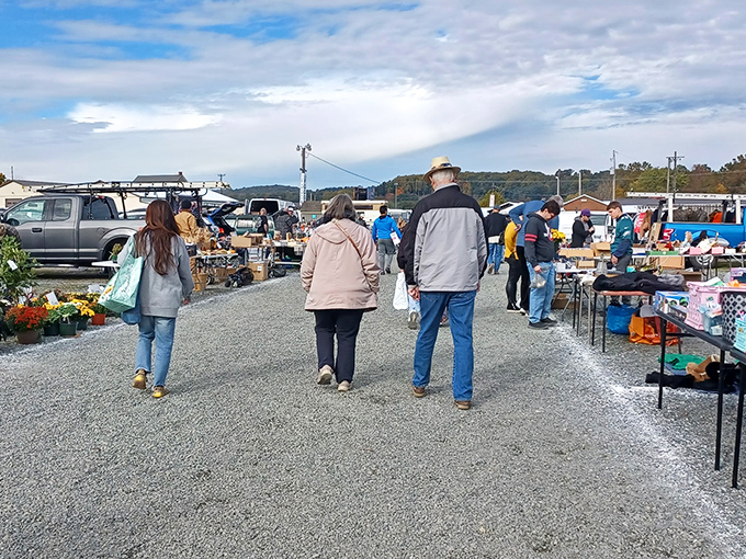 Wide gravel pathways invite treasure hunters to embark on their weekend archaeological expedition through Pennsylvania's premier flea market wonderland.