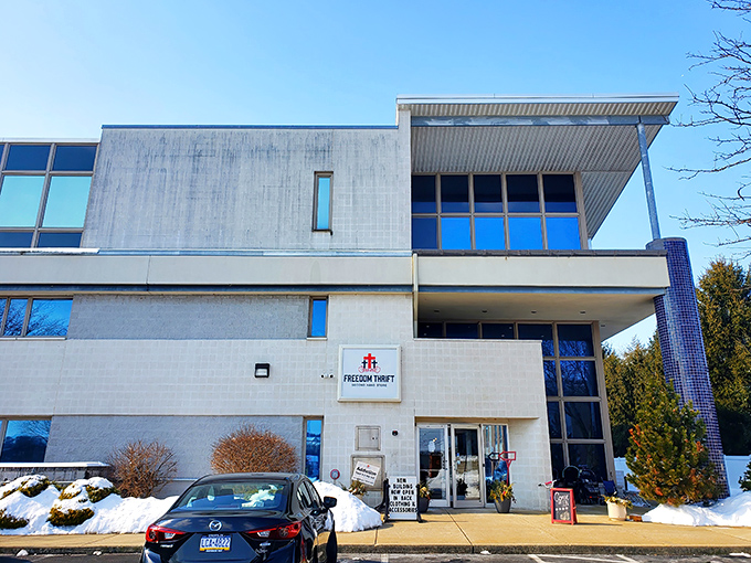 The modern exterior of Freedom Thrift belies the treasure trove within&mdash;like finding a five-star restaurant in a gas station, the surprises await inside.