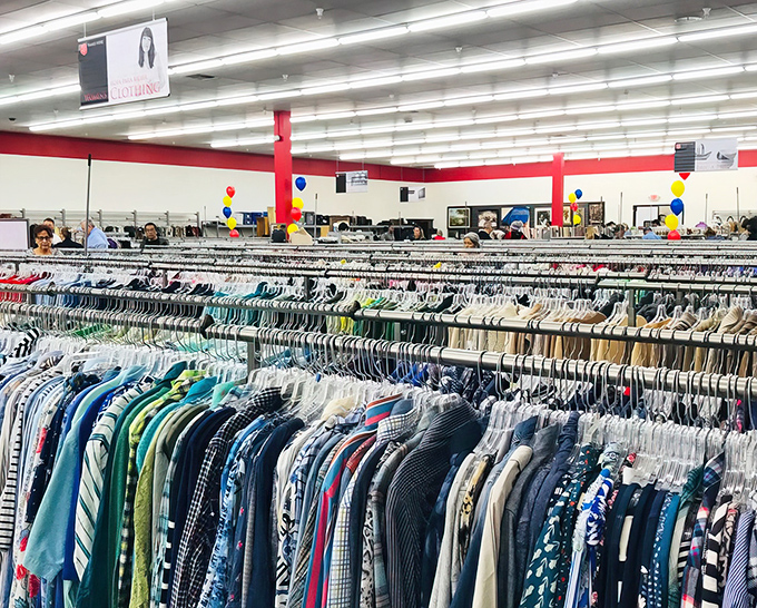 The unassuming facade of the Salvation Army Family Store on Geary Boulevard hides a treasure trove that would make any bargain hunter's heart skip a beat.