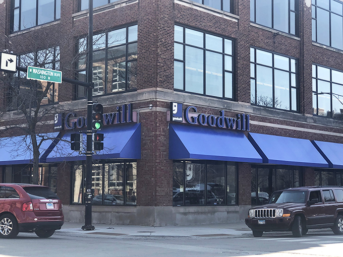 The iconic blue awning of Chicago's Goodwill beckons like a portal to possibility&mdash;where one person's castoffs become another's treasures.