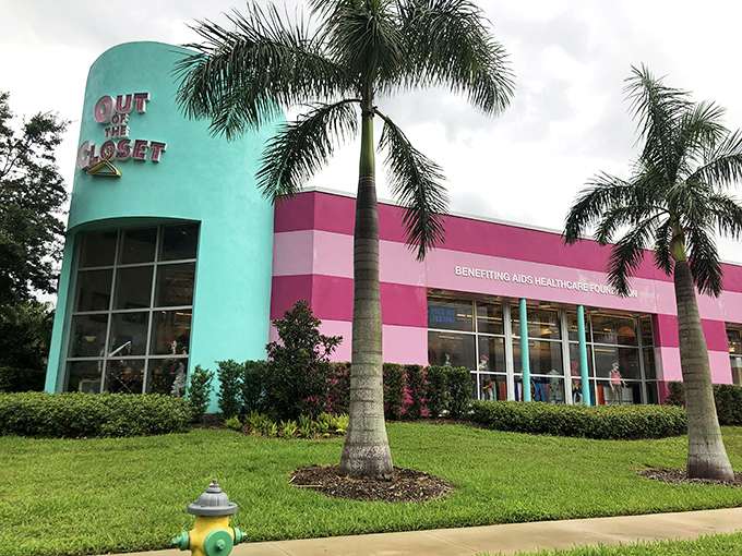 Miami Vice meets charitable mission in this unmistakable turquoise and pink landmark. St. Petersburg's most colorful thrift store announces its presence with architectural flair that's impossible to miss.
