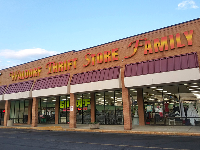 Welcome to treasure-hunting paradise! The unassuming exterior of Waldorf Thrift Store belies the wonderland of possibilities waiting inside.