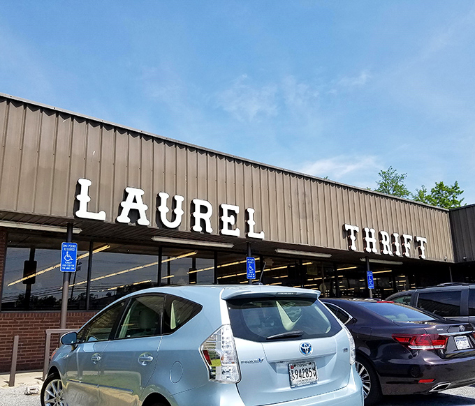 The unassuming exterior of Prime Thrift in Laurel hides a treasure trove within. Like finding an oasis in a retail desert, this place promises adventure.