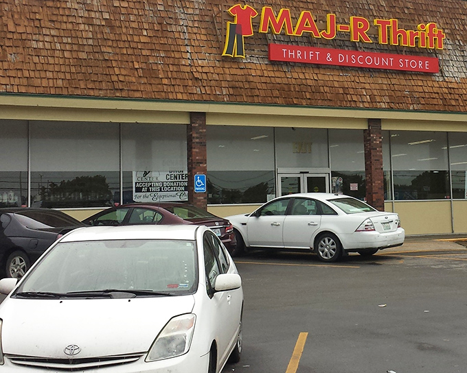 The wooden-shingled facade of MAJ-R Thrift beckons like a siren song to bargain hunters. This unassuming exterior houses treasures beyond imagination.