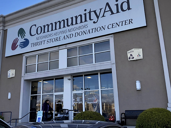 The unassuming exterior of CommunityAid belies the treasure trove within. Like a retail TARDIS, it's somehow bigger on the inside than physics should allow.