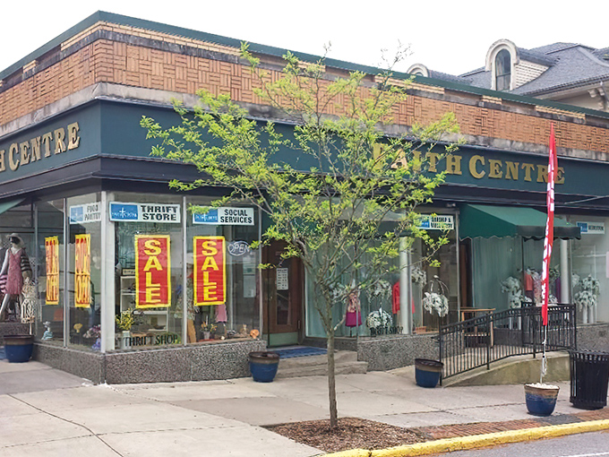 The iconic Faith Centre storefront in downtown Bellefonte beckons like a siren song to thrift enthusiasts. That green awning might as well be a welcome mat to treasure hunters.