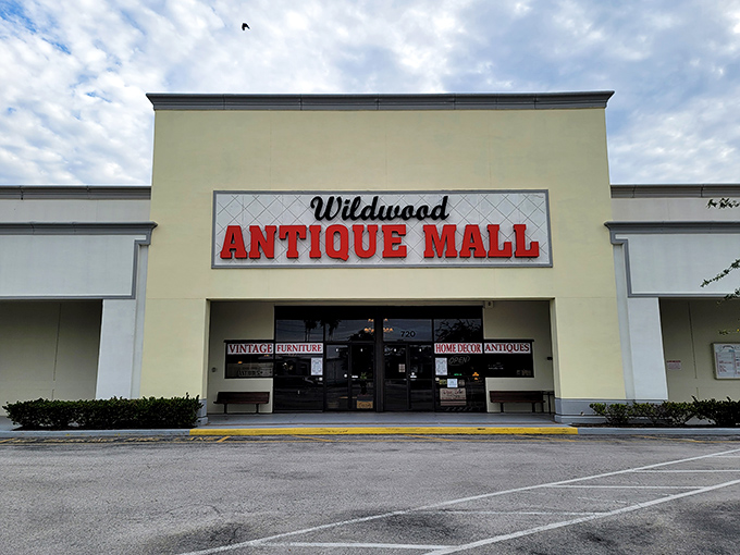 The unassuming exterior of Wildwood Antique Mall belies the wonderland of vintage treasures within. Florida's climate preserves what lies inside better than any time capsule could.