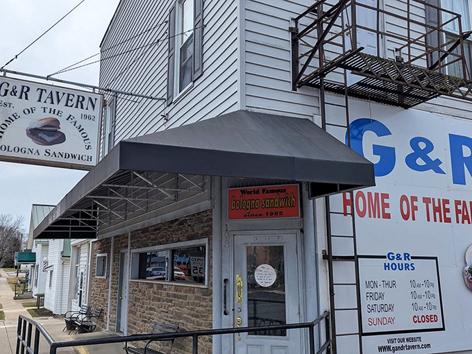 The unassuming exterior of G & R Tavern in Waldo, where culinary pilgrimages begin and bologna dreams come true.
