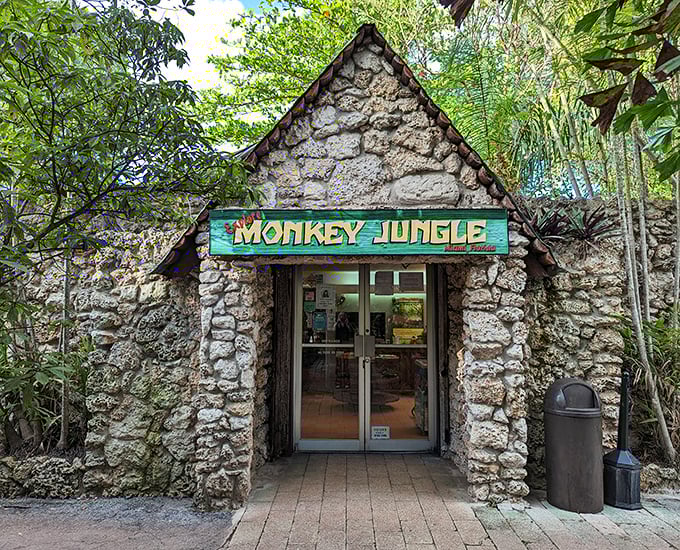 The stone entrance to Monkey Jungle looks like something Indiana Jones would discover right before the boulder chase scene begins. 