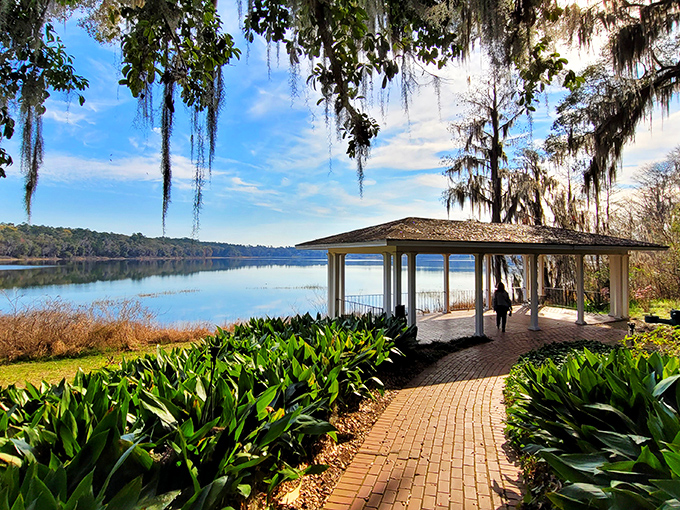 A lakeside pavilion that whispers "come sit awhile" with views that make smartphone cameras work overtime. Nature's front porch at its finest.