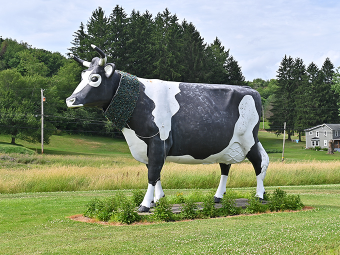 Standing majestically against Pennsylvania's rolling hills, the Big Cow of Sligo commands attention like a bovine celebrity waiting for its close-up.
