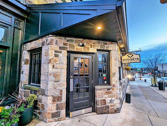 The stone fa&ccedil;ade of Bridget's welcomes you like an old friend, its warm glow promising culinary treasures within this Ambler gem.