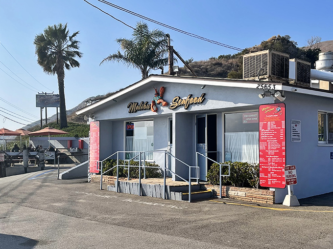 The unassuming white exterior of Malibu Seafood belies the culinary treasures within&mdash;where ocean views and fresh catches create California coastal magic.