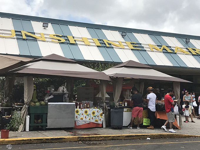 The unassuming exterior of Sunshine Flea Market hides a treasure trove within, like finding a Picasso at your neighbor's garage sale.