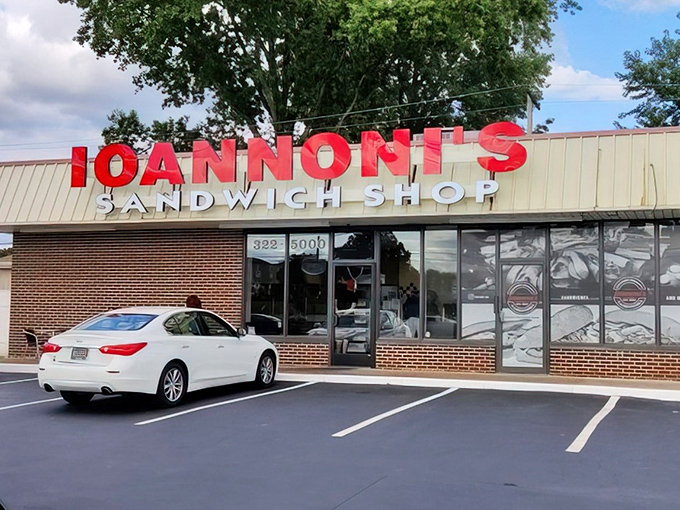 The bright red letters of Ioannoni's beckon like a culinary lighthouse in a sea of strip malls. This unassuming exterior hides sandwich greatness within.