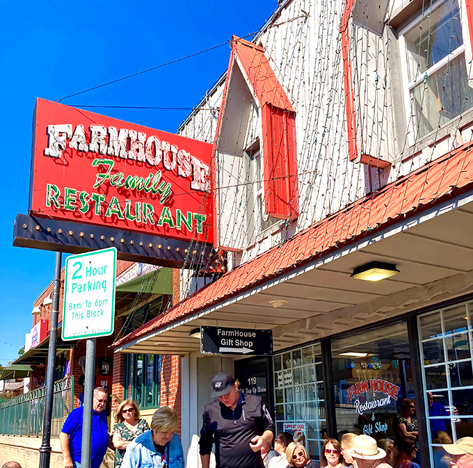 The unassuming exterior of Farmhouse Restaurant in downtown Branson hides culinary treasures that locals have been quietly enjoying for decades.