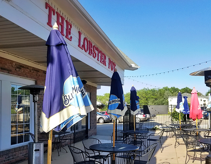 The unassuming brick exterior of The Lobster Pot belies the seafood treasures within. That red awning is like a beacon for hungry Ohioans.
