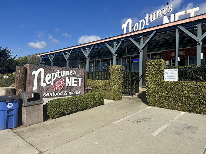 Neptune's Net stands proudly against the Malibu sky, a seafood sanctuary where the Pacific Coast Highway meets culinary paradise.