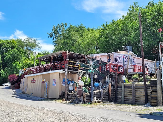 The unassuming exterior of Tackle Box 2 stands as a testament to the age-old truth: never judge a fish joint by its siding.