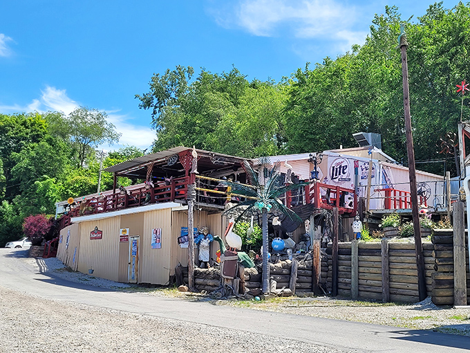 The unassuming exterior of Tackle Box 2 stands as a testament to the age-old truth: never judge a fish joint by its siding.