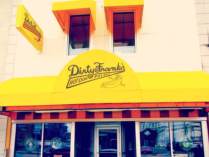 That cheerful yellow awning isn't just a sign&mdash;it's a beacon of hot dog happiness beckoning hungry Columbus wanderers to step inside and indulge.