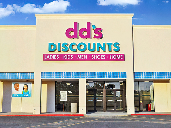 The vibrant purple and teal signage of dd's DISCOUNTS stands out like a beacon of bargains in the Florida retail landscape.