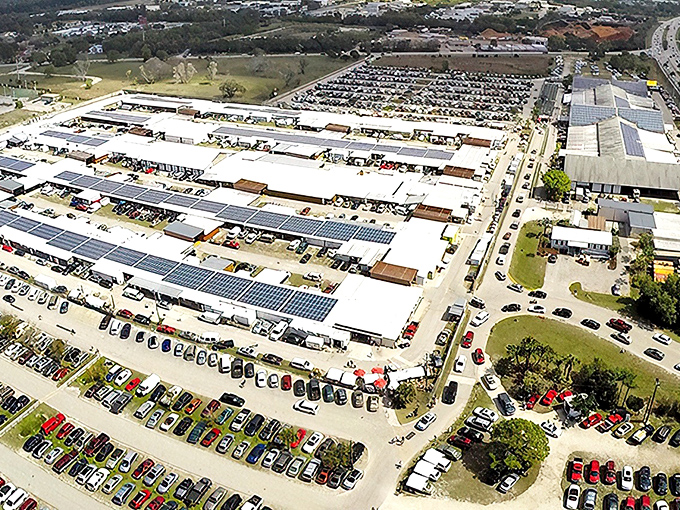 From above, Fleamasters resembles a small city dedicated to bargain hunting&mdash;complete with its own solar panels and parking lots that stretch to the horizon.