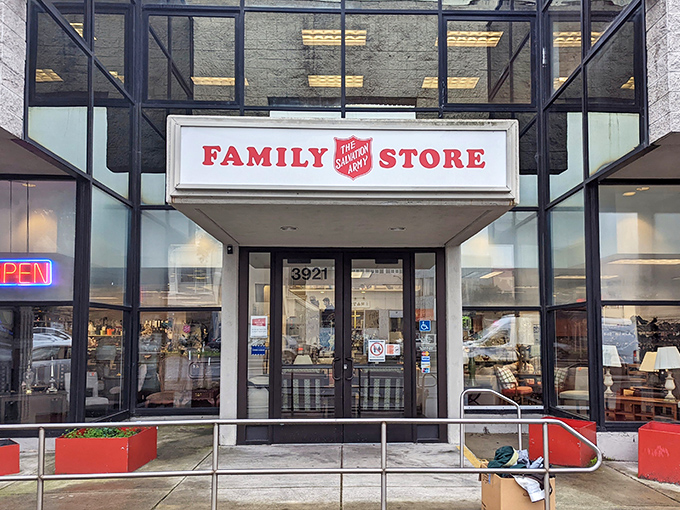 The unassuming facade of the Salvation Army Family Store on Geary Boulevard hides a treasure trove that would make any bargain hunter's heart skip a beat.
