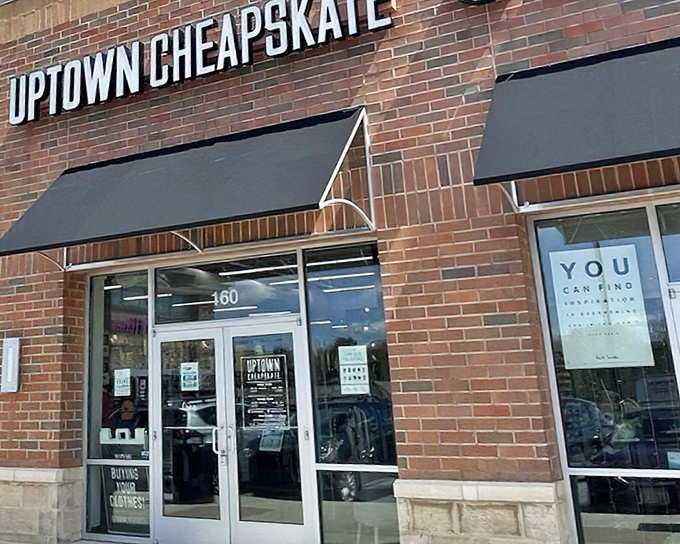 The unassuming brick exterior hides a fashion treasure trove within, like finding a speakeasy for your wardrobe instead of your whiskey.