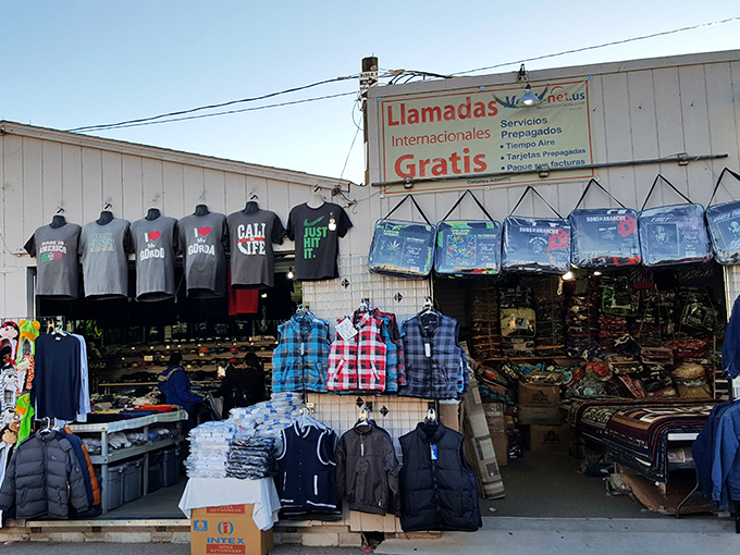 From graphic tees to jackets and plaid shirts, this vendor's display offers the Southwest equivalent of a department store clothing section&mdash;minus the awkward fitting room encounters.