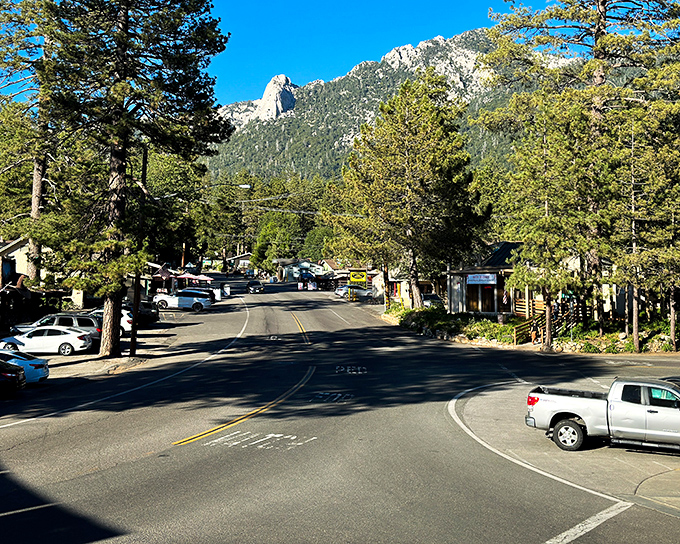 Downtown Idyllwild welcomes you with Tahquitz Peak standing guard in the background, like a granite sentinel watching over this alpine escape.