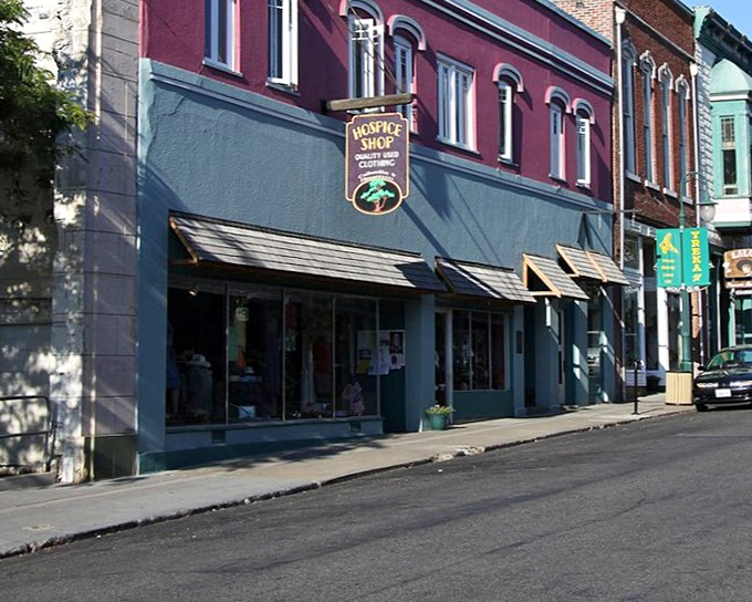 Miner Street at dusk transforms into a painting come to life, where Gold Rush architecture meets small-town magic under the glow of early evening lights.