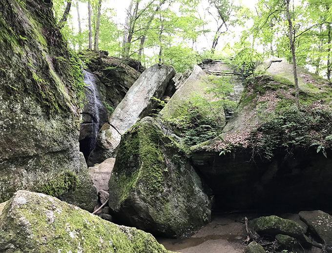 Nature's own jigsaw puzzle! Massive moss-covered boulders create a labyrinth that makes you feel like you've stumbled onto the set of "The Hobbit."