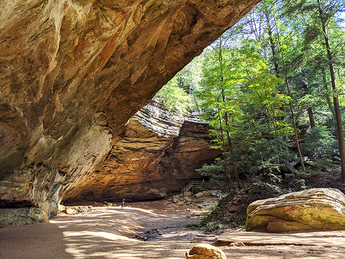 Nature's own cathedral! The sandstone formations at Hocking Hills create dramatic passageways that make you feel like you've wandered onto the set of "Indiana Jones."