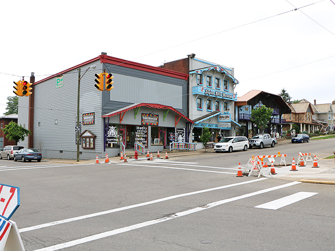 Sugarcreek's charming streetscape looks like a movie set, but it's the real deal. Swiss-inspired architecture transforms this Ohio town into a European postcard come to life.