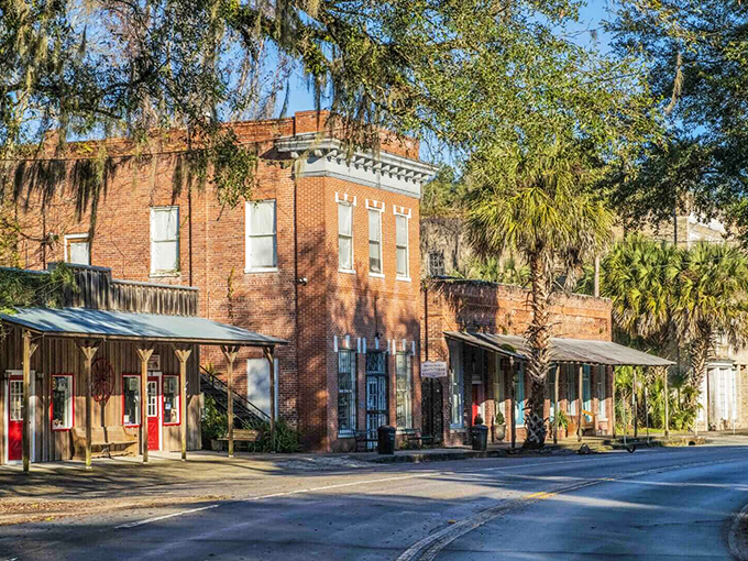 Micanopy's historic downtown buildings stand like time travelers, their weathered brick facades telling stories that Disney's Imagineers wish they could invent.