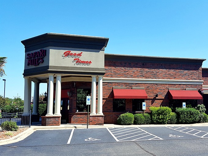 Palm trees welcome you to this brick-clad culinary oasis in Denver, NC. Who knew a safari adventure awaited just off Highway 16?