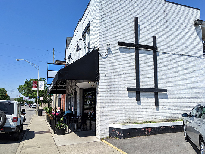 The classic white brick exterior of Tommy's Diner stands like a time capsule on West Broad Street, promising comfort food and nostalgia in equal measure.