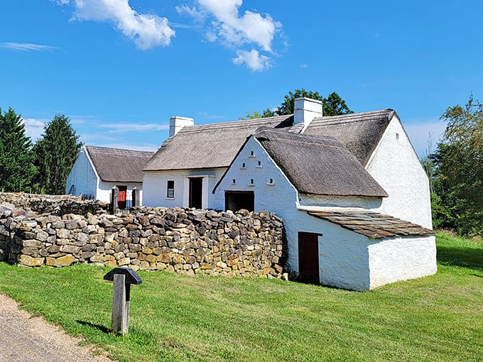 Half-timbered heaven! These German farmhouses showcase the distinctive architectural style that later influenced buildings throughout the Shenandoah Valley.