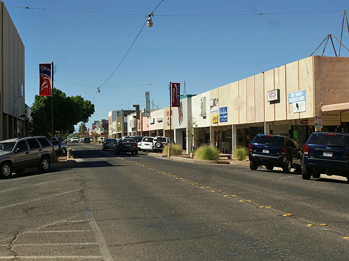 The historic Masonic Temple stands as a testament to El Centro's past, its weathered façade telling stories that stretch back generations.