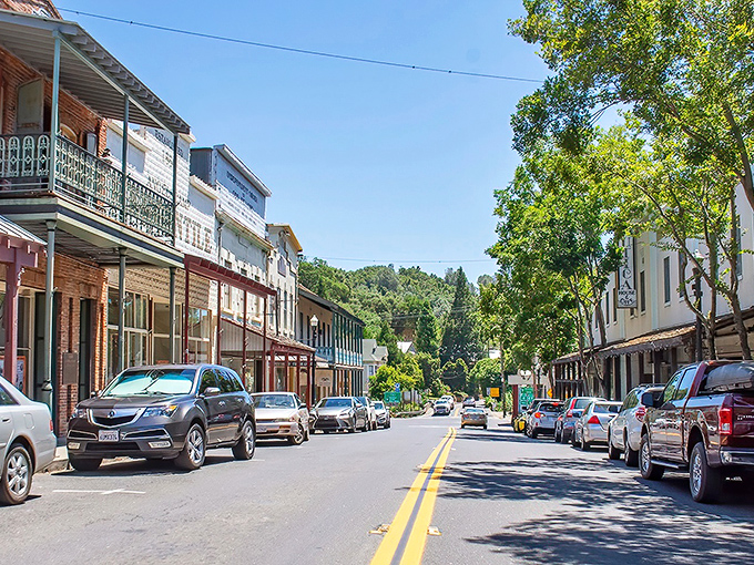 Main Street Angels Camp stretches like a perfectly preserved movie set where time forgot to hurry. 